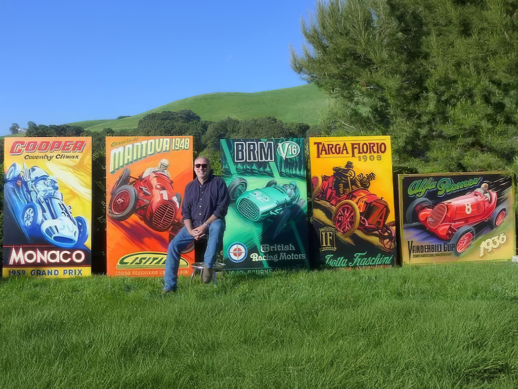 Robert Carter Artwork at Automobilia Collectors Expo during Monterey ...
